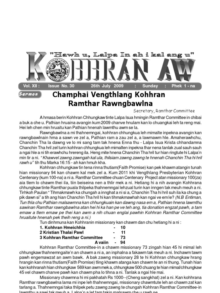 Kohhran Aw | PDF
