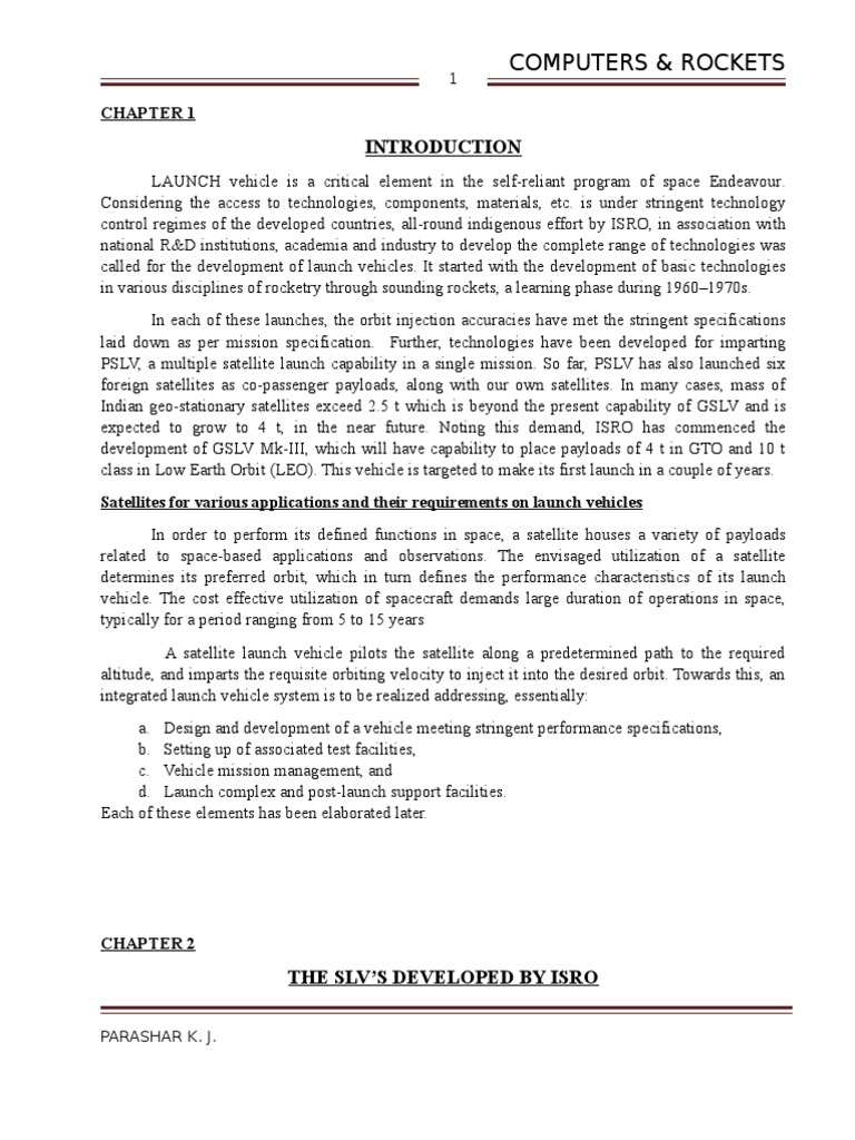 ISRO Launch Vehicle Development Overview | PDF | Aerospace | Aerospace ...