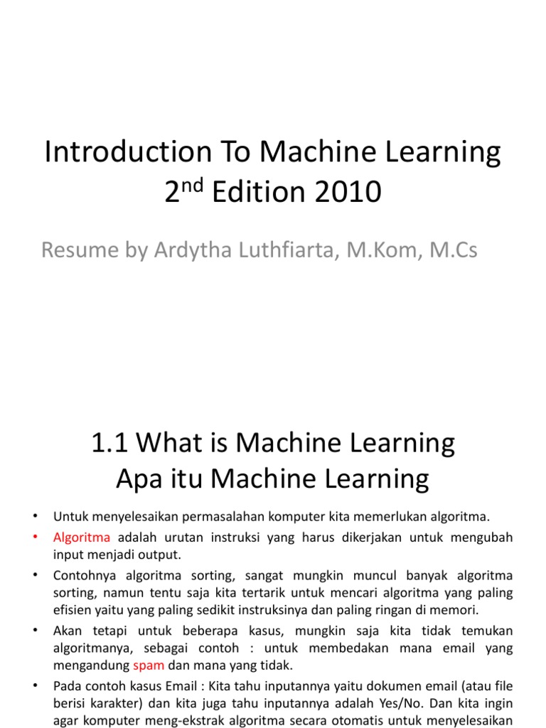 Pengantar Machine Learning | PDF | Pembelajaran Mesin | Pinjaman