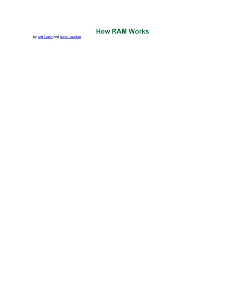 How RAM Works | PDF | Dynamic Random Access Memory | Random Access Memory