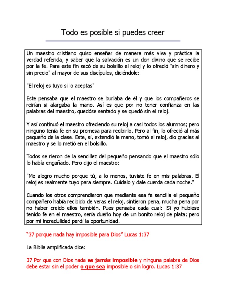 Todo Es Posible Si Puedes Creer | PDF | Fe | Walt Disney