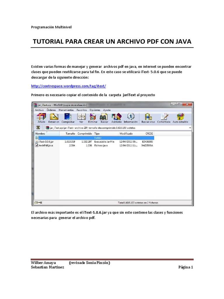 Tutorial Para Crear Un Archivo PDF Con Java | Archivo de computadora | Formato de Documento ...