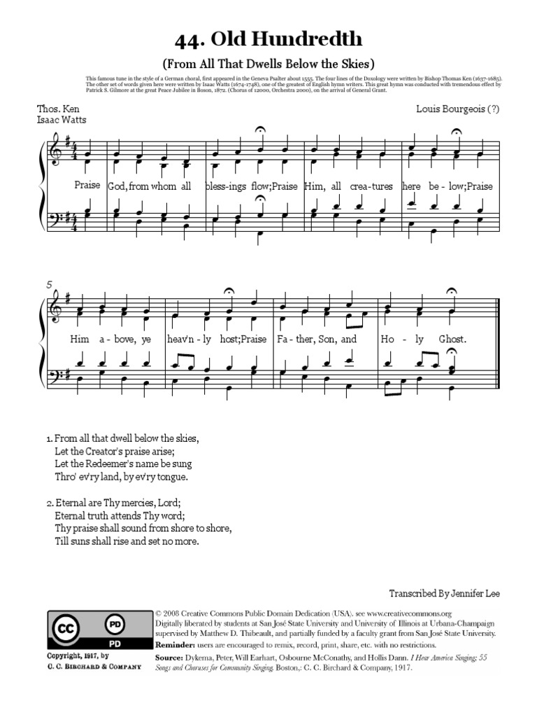 Old Hundredth Hymn Lyrics | PDF | Art