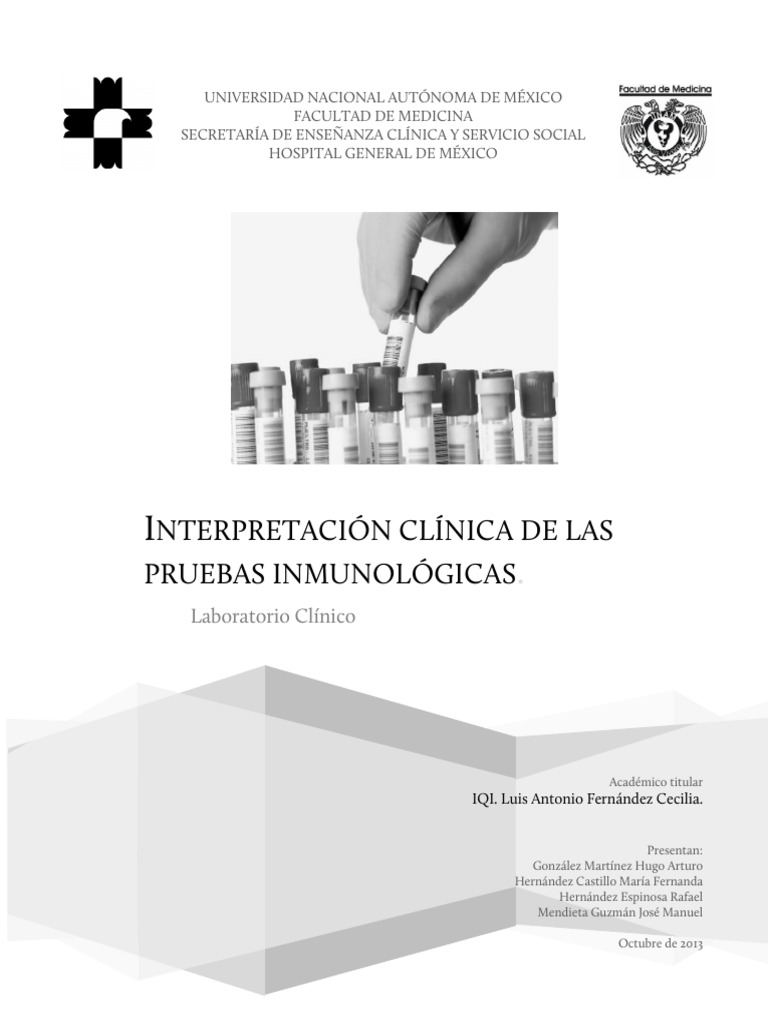 Interpretación Clinica de Pruebas Inmunologicas | PDF | Tipo de sangre ...