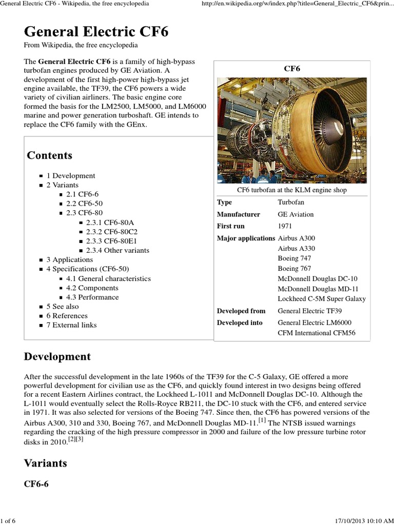 General Electric CF6 - Wikipedia, The Free Encyclopedia | Gas ...