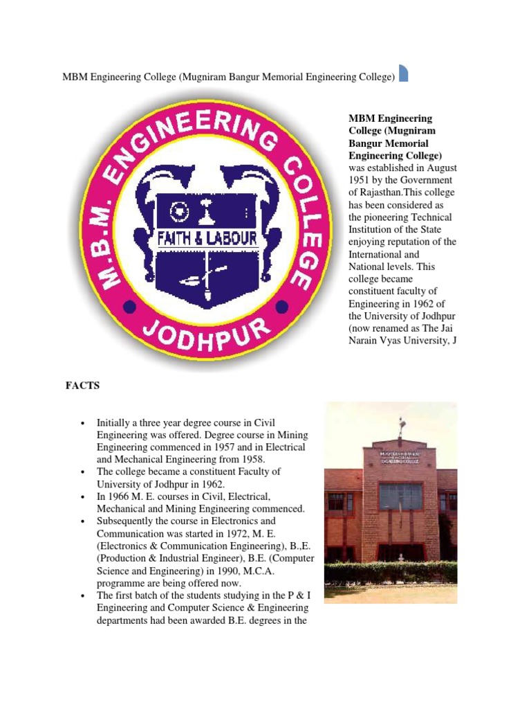 MBM Engineering College | PDF | Academic Degree | Engineering