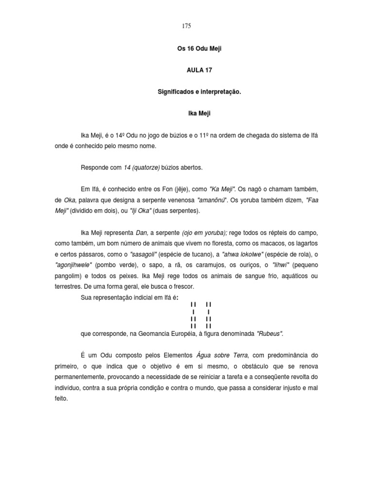 Ika Meji: signif | PDF | Sacrifício | Batata