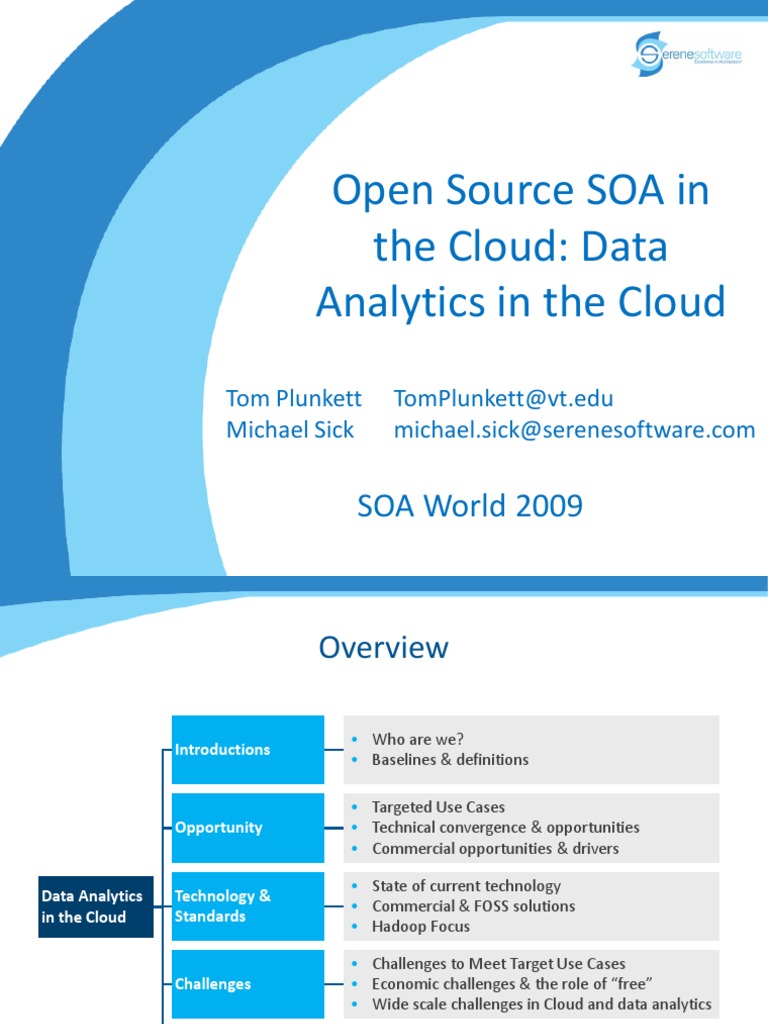Data Analytics in The Cloud SOA World | PDF | Apache Hadoop | Cloud Computing