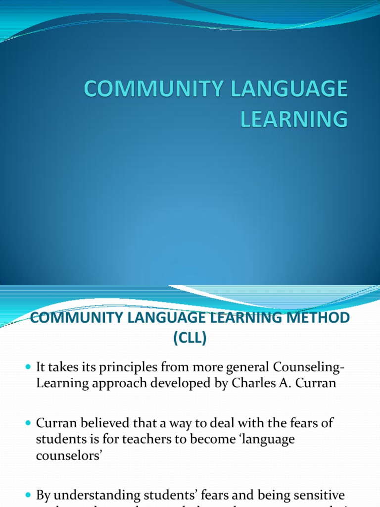 Community Language Learning (CLL) | PDF | Second Language | Learning