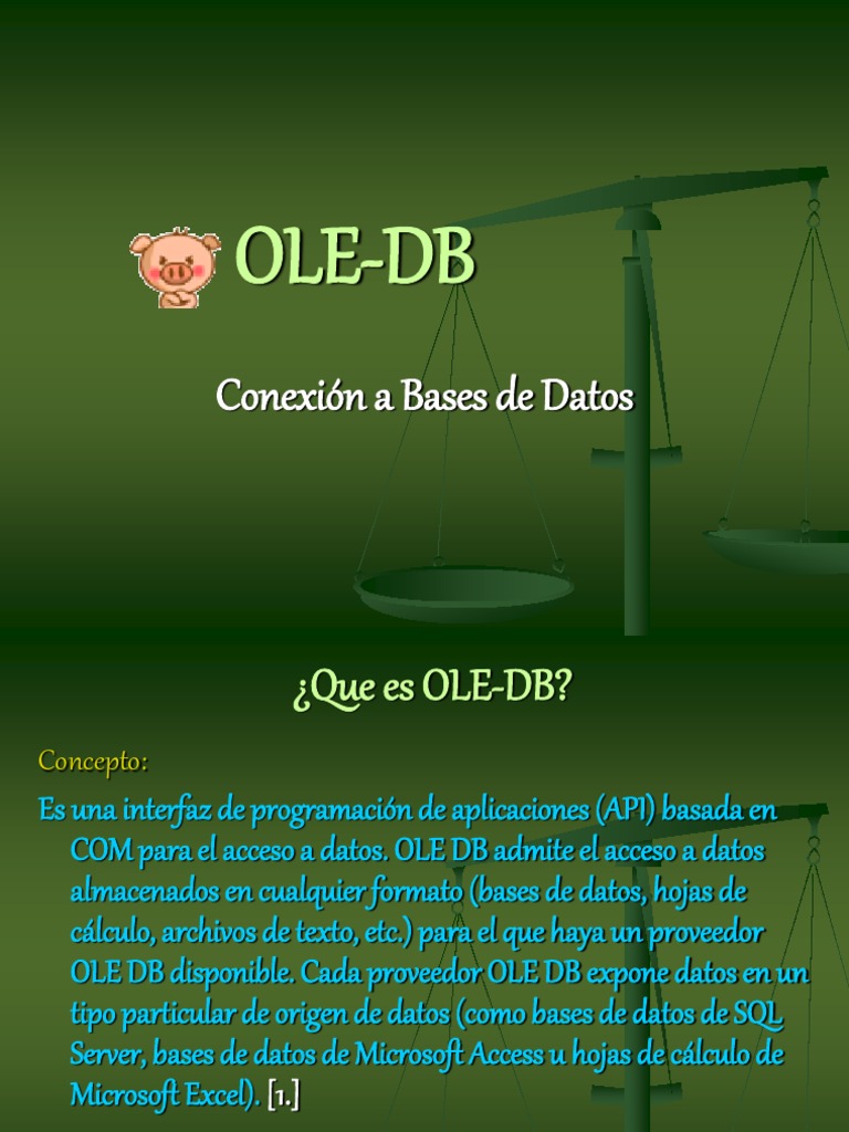 Ole DB | PDF | Active X Data Objects | Servidor SQL de Microsoft