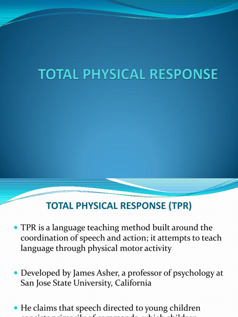 Total Physical Response | Second Language | Applied Psychology | Free ...