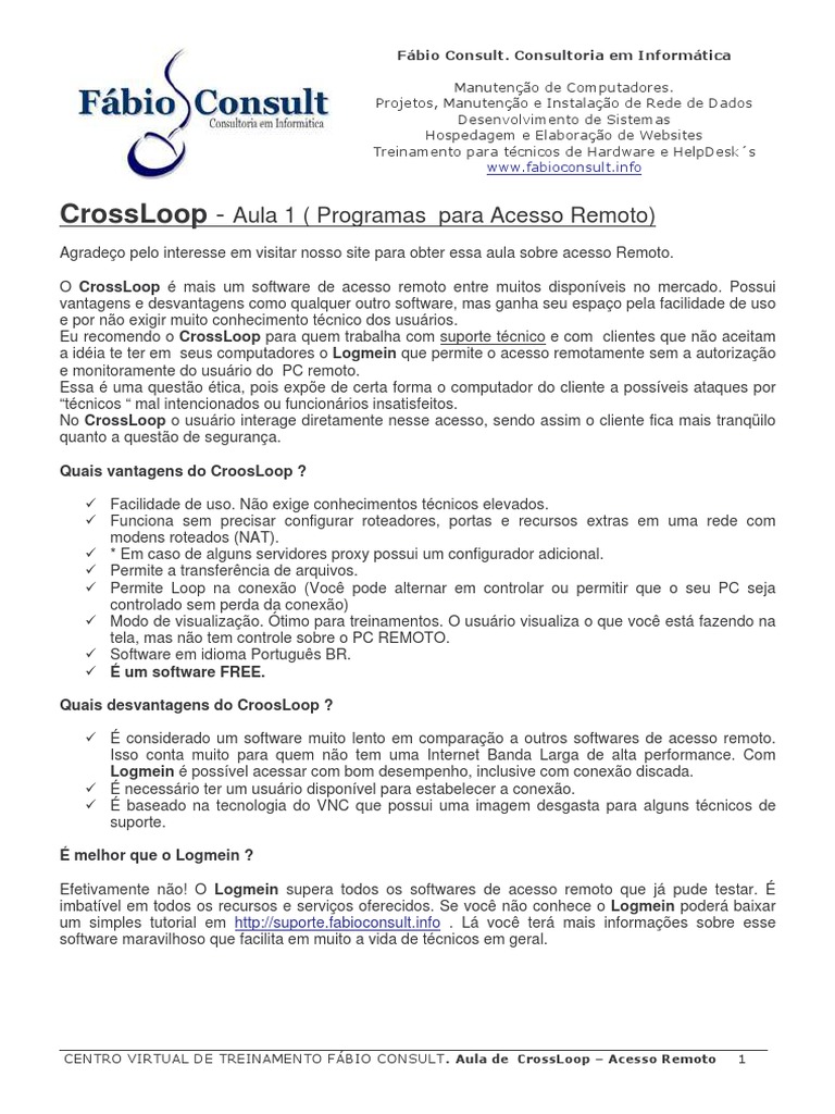 Crossloop - Como Usar | PDF | PCs (computadores) | Programas