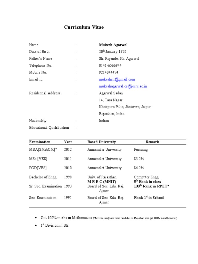 CV Mukesh | PDF | Computing And Information Technology | Computing