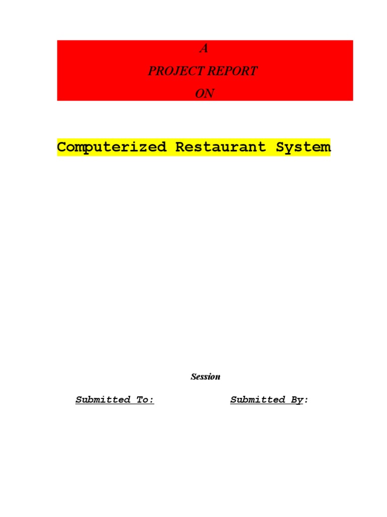 A Streamlined Solution: Developing a Computerized Restaurant System to ...