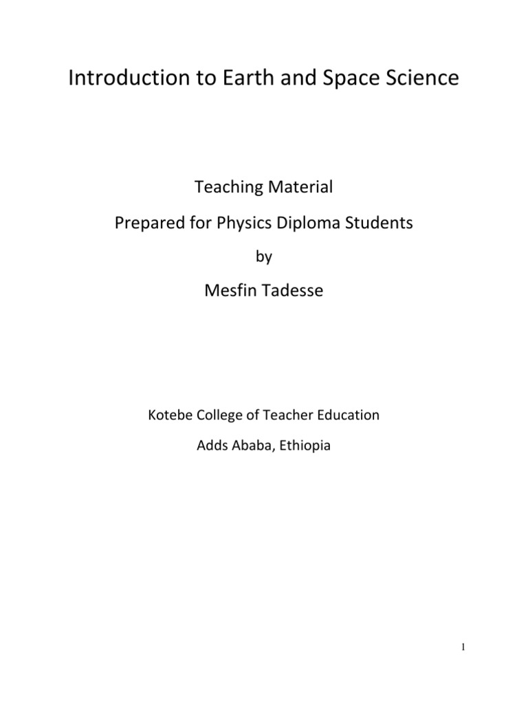 Introduction To Earth and Space Science | PDF | Solar Eclipse ...