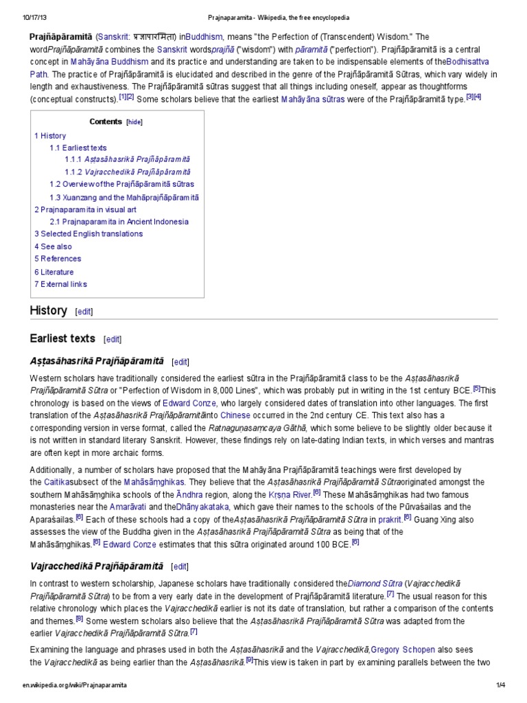 Prajnaparamita | PDF | Mahayana | Schools Of Buddhism