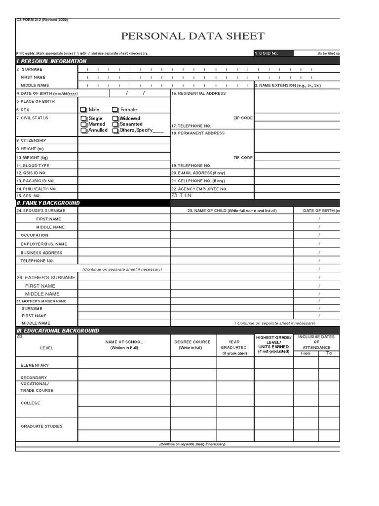 CSC Form 212 2005-Revised | PDF | Crime & Violence | Crime Thriller