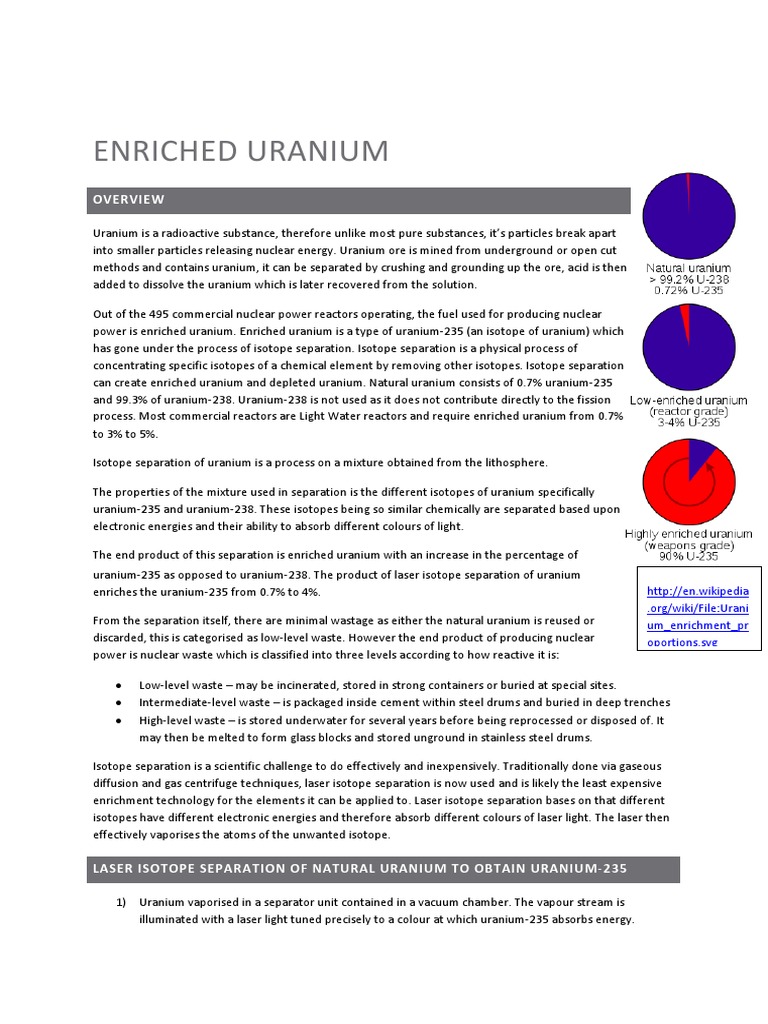 Uranium Enrichment Explained | PDF | Uranium | Enriched Uranium