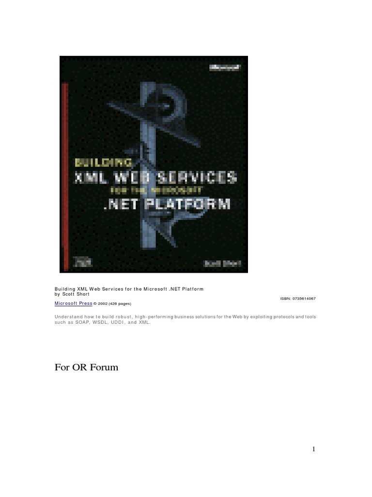 Xml Web Services For The Microsoft Net Platform Pdf Soap Web Service 1581