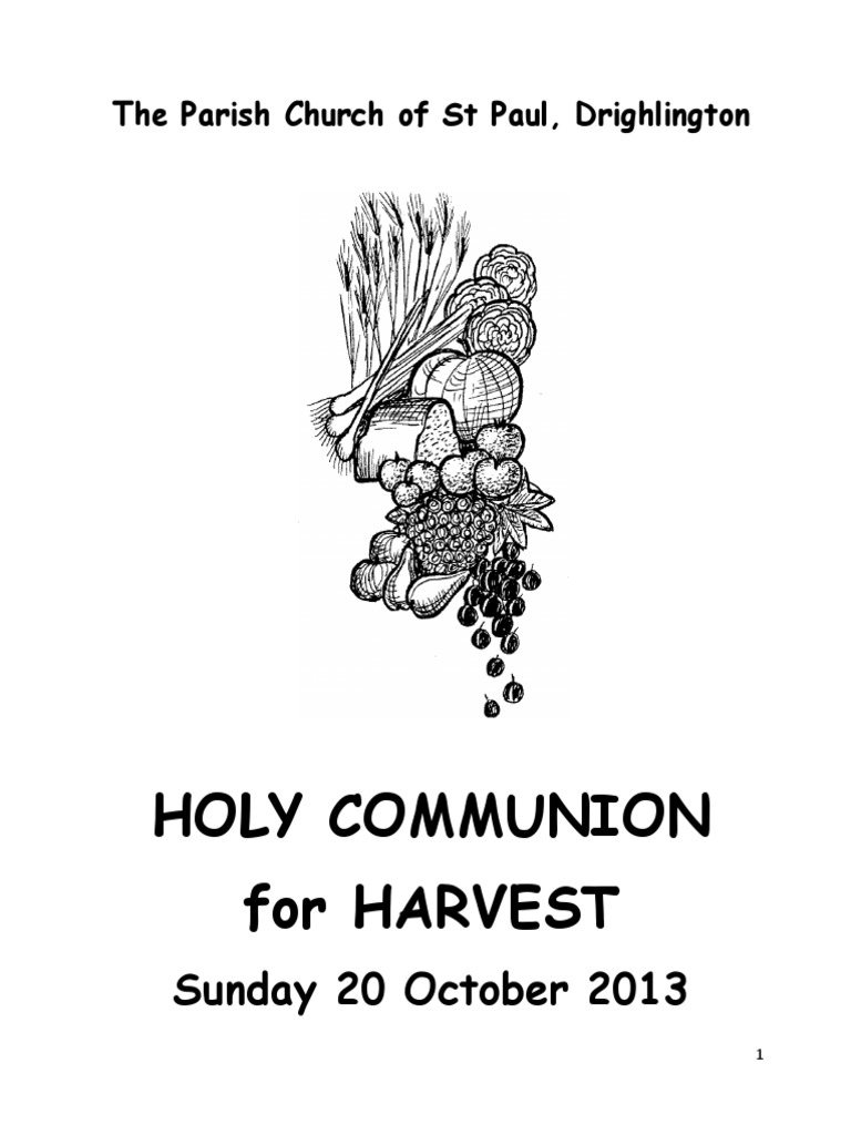 Holy Communion For Harvest | PDF | Eucharist | Religious Belief And ...