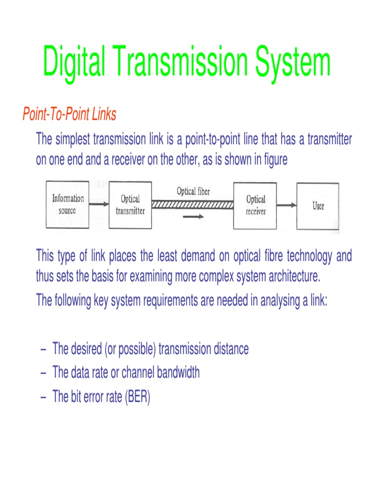 Digital Transmission System: Point-To-Point Links | PDF | Error ...
