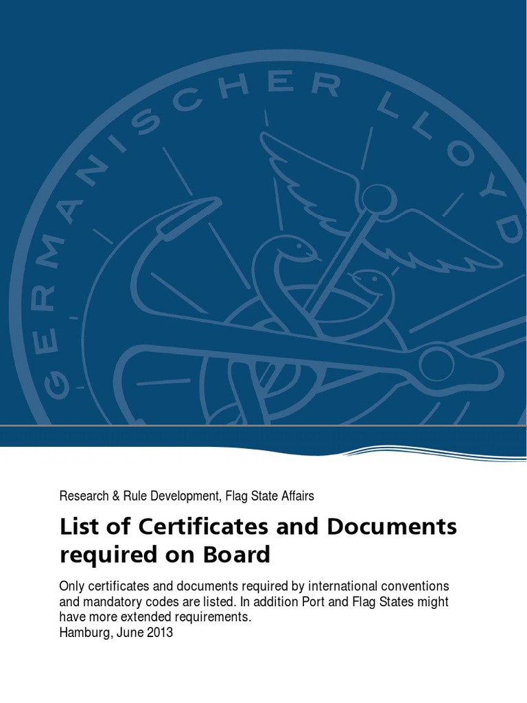 List of Ship Certificates | PDF