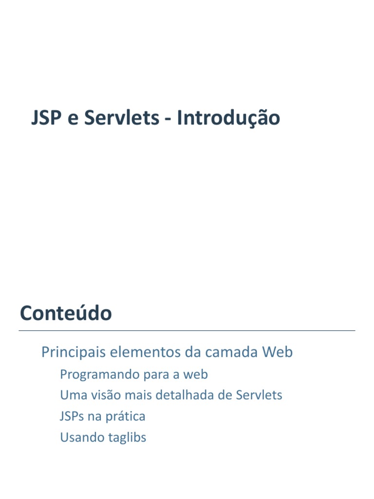 JSP e Servlets | PDF | Páginas do servidor Java | Protocolo de transferência de hipertexto
