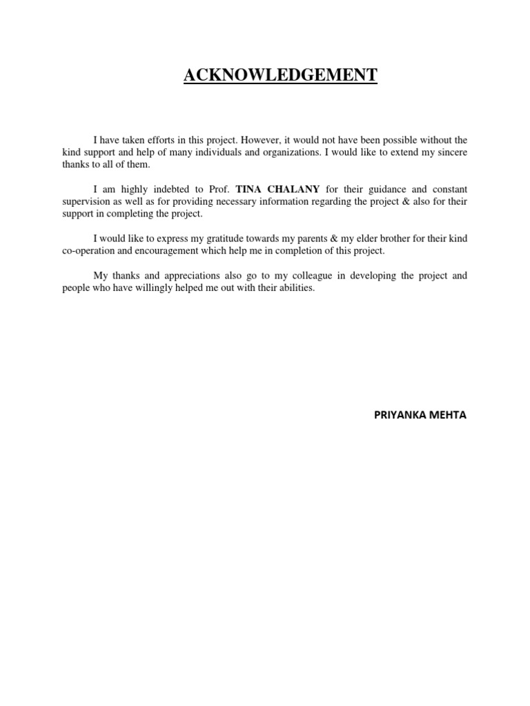 Acknowledgement | PDF