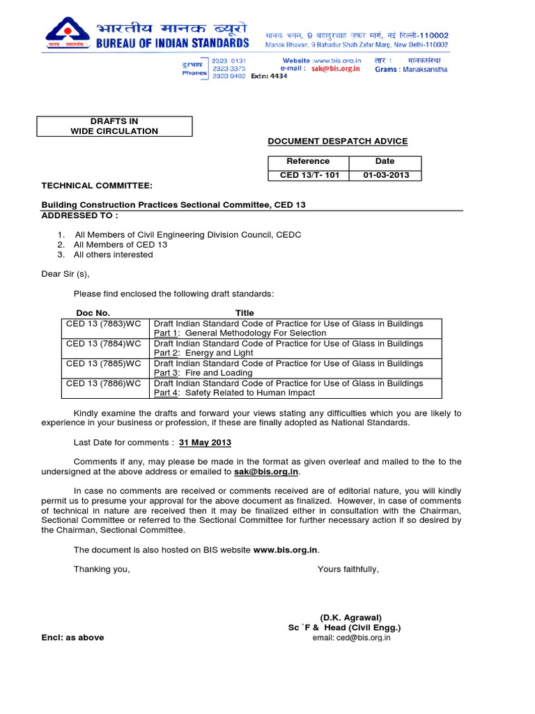 Code of Practice For Use of Glass in Buildings | PDF | Glasses | Window