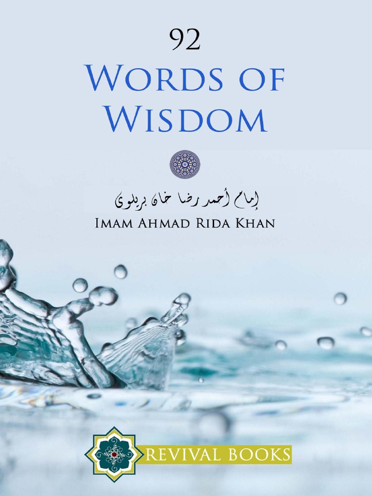 92 Words of Wisdom From Ala Hazrat | PDF | Sin | Wisdom