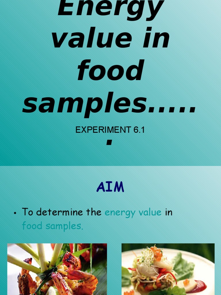 Energy Value in Food | PDF
