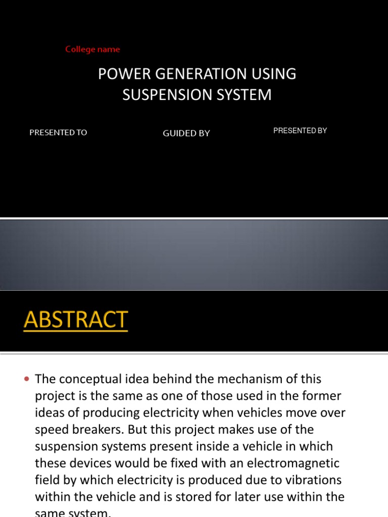 Electromagnetic Suspension Power Generation | PDF | Battery ...