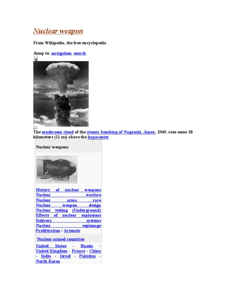 Nuclear Weapon | PDF | Nuclear Weapons | Nuclear Fission