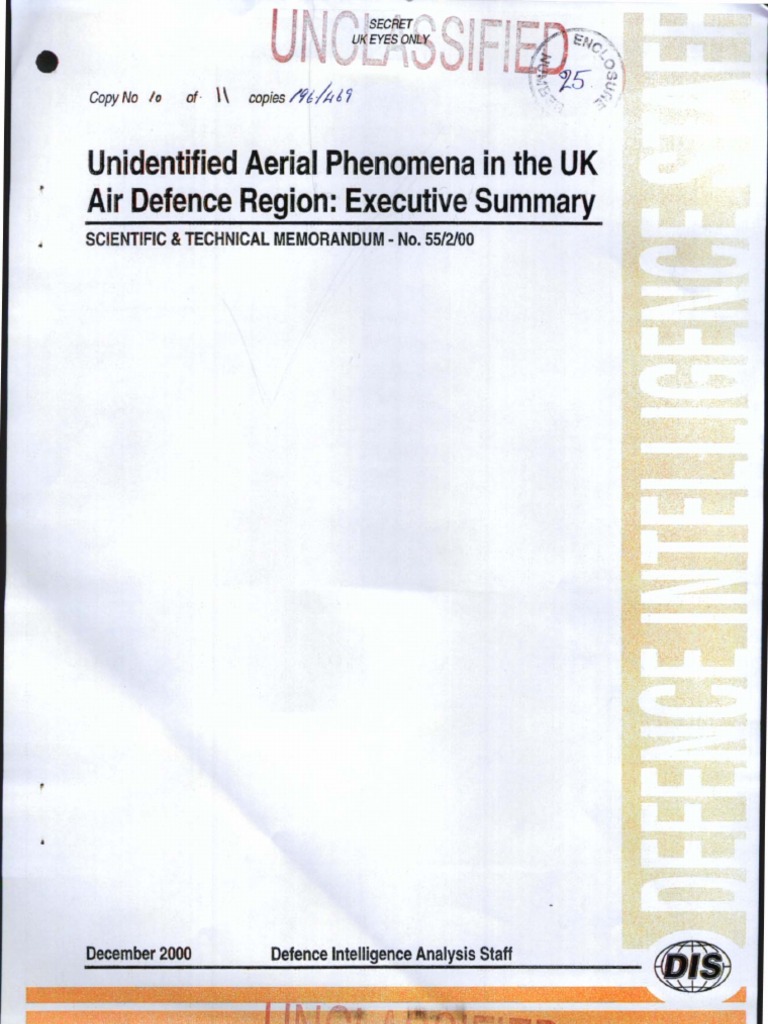 Unidentified Aerial Phenomena (UAP) in The UK Air Defence Region | PDF ...