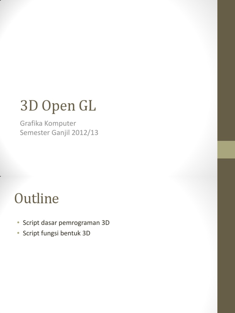 Pemrograman 3D OpenGL | PDF | Metode & Bahan Ajar | Teknologi & Rekayasa