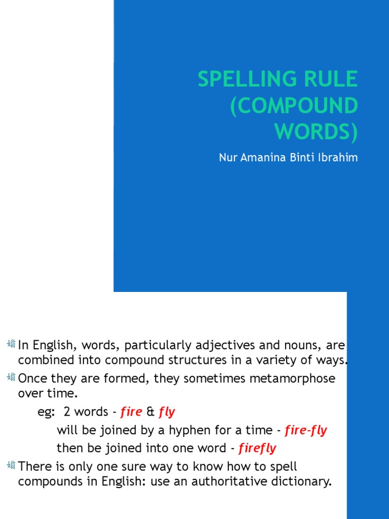 SPELLING RULE (Compound Words) | PDF | Adjective | Syntax