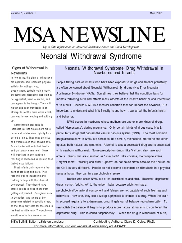 Neonatal Withdrawal | PDF | Substance Abuse | Infants