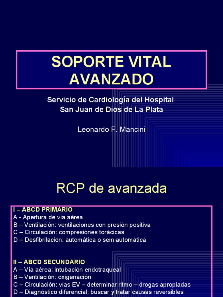 RCP Avanzada | PDF | Procedimientos médicos | Reanimación cardiopulmonar