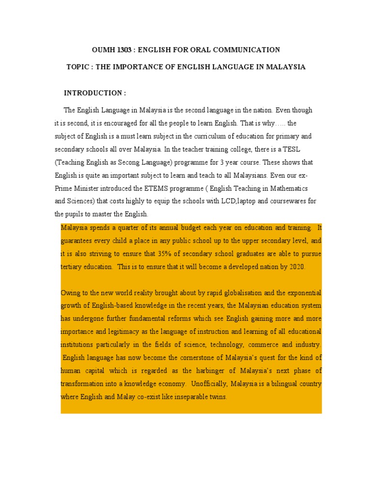 Assignment Oumh 1303 | PDF | Malaysia | Teachers