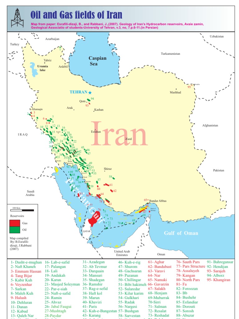 Iran's Oil and Gas Fields Map | PDF