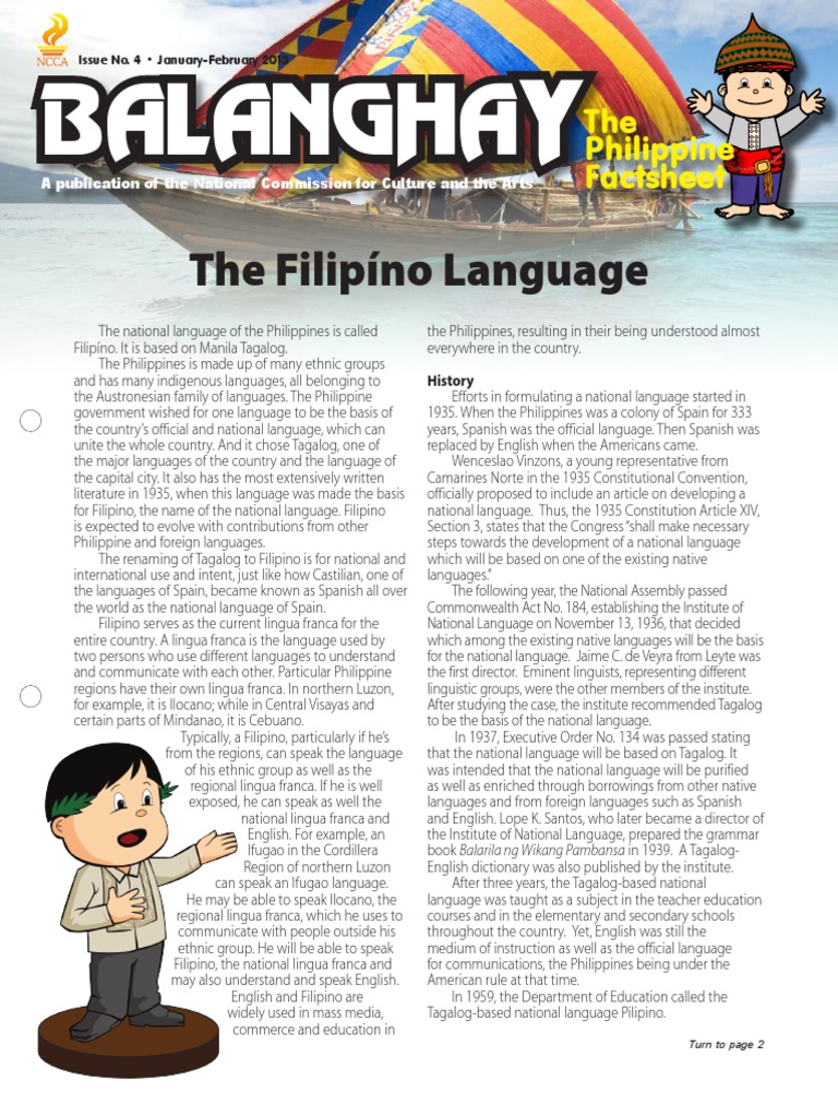 Balanghay: The Filipíno Language | PDF | Tagalog Language | Philippines