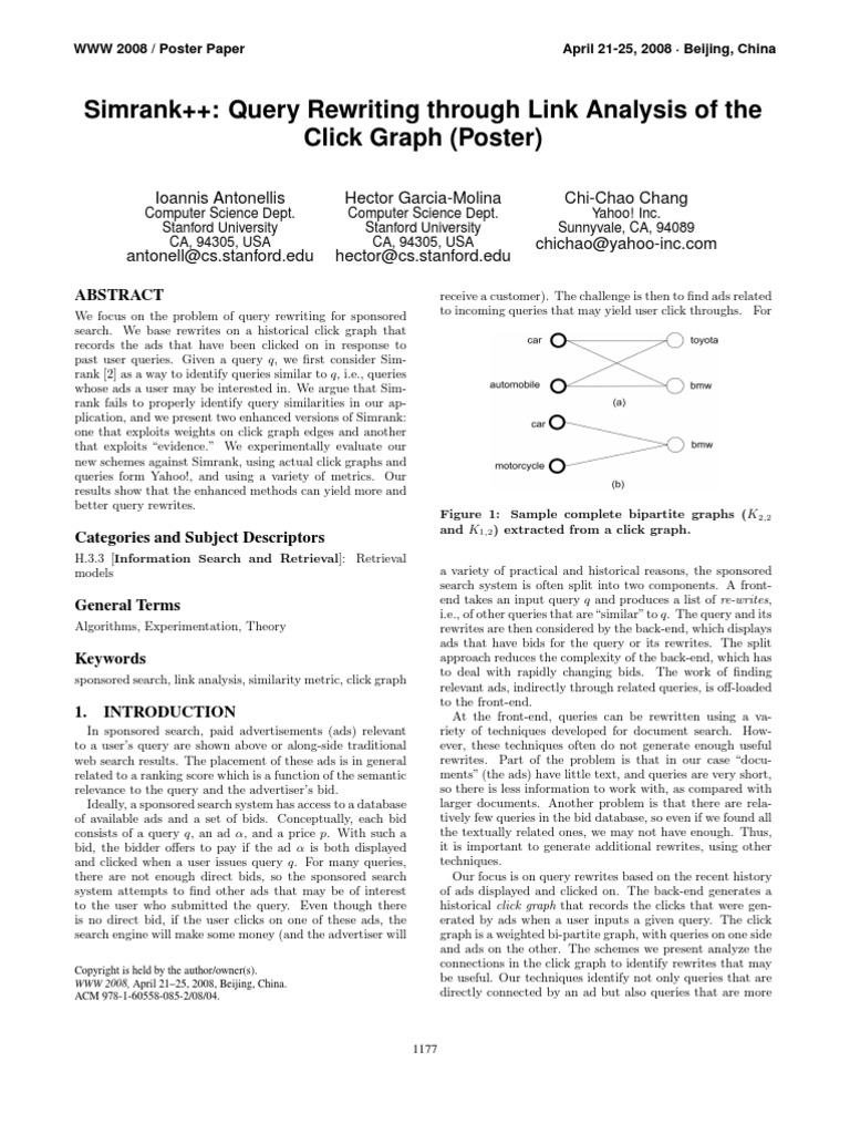 Simrank | PDF | Information Retrieval | Information Science