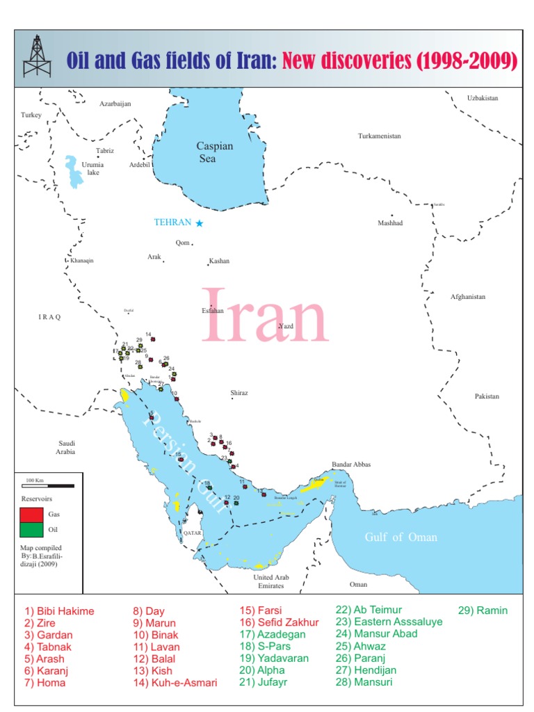 Iran Oil and Gas Fields Map (New Fields)