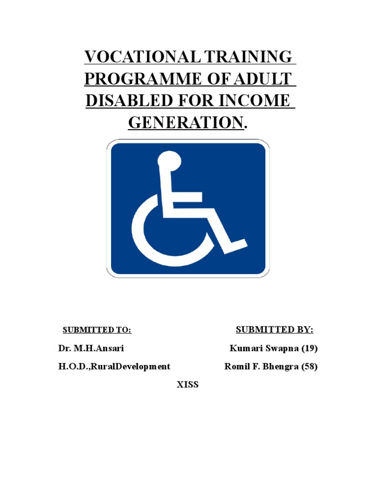 Vocational Training for Disabled Adults | PDF | Disability | Employment
