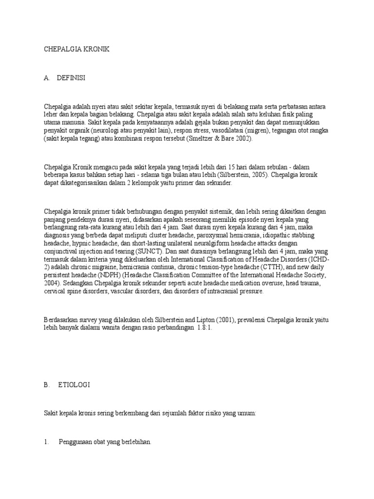 CHEPALGIA KRONIK (Tibut) | PDF