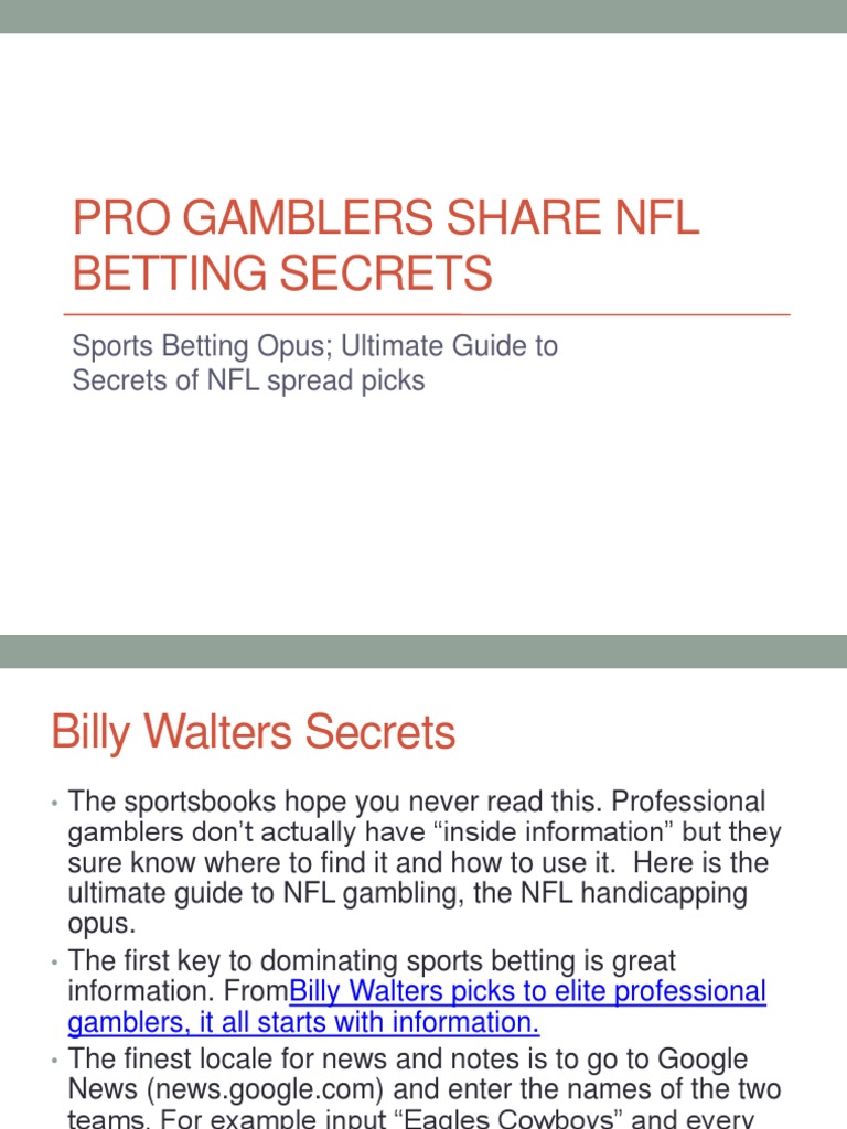 Best NFL Betting Systems and Sports Gambling Secrets Revealed | PDF ...