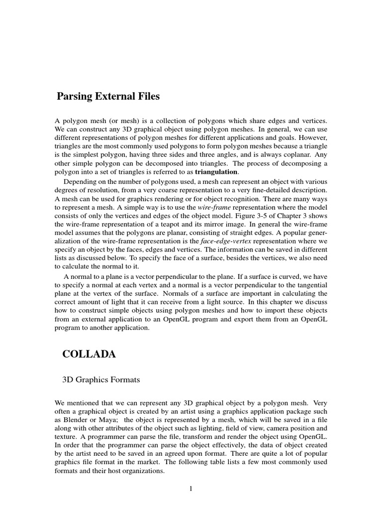 Parsing External Files: 3D Graphics Formats | PDF | Xml | Xml Schema