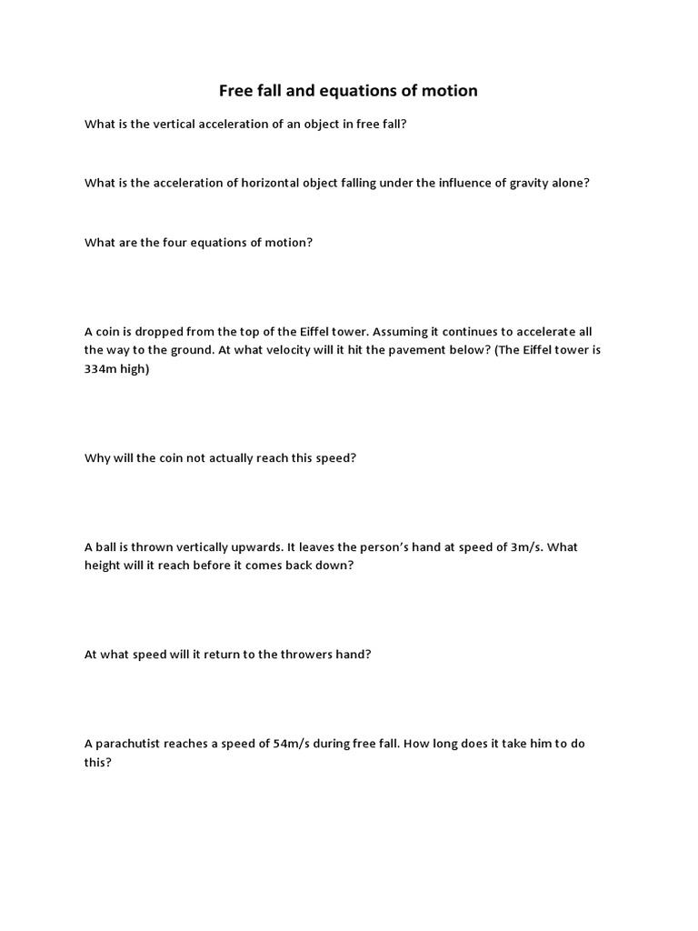 Physics of Free Fall and Motion | PDF | Classical Mechanics | Natural ...