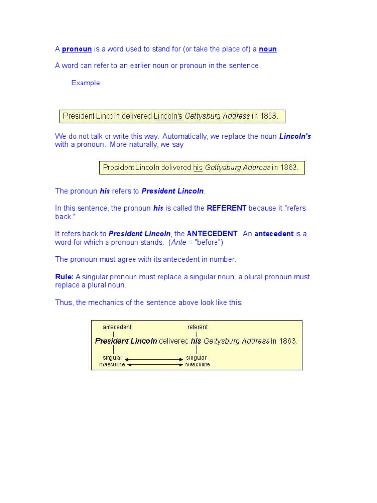 Pronoun Antecedent Agreement Rules | PDF | Grammatical Number | Pronoun