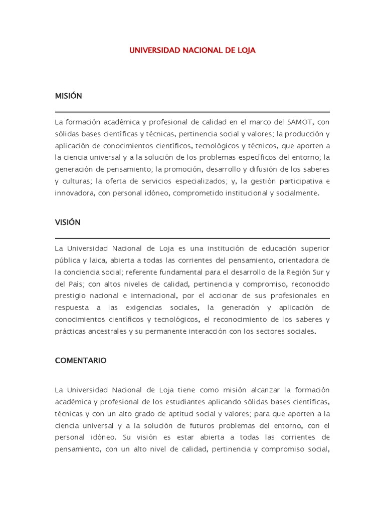 Mision Vision Unl Area Carrea | PDF | Contabilidad | Sociedad